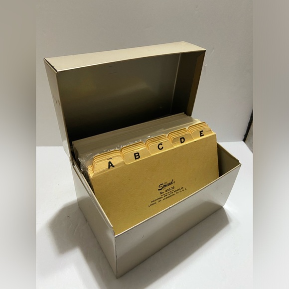 Source Unknown | Other | Vintage Metal Index Card File Woriginal Index ...